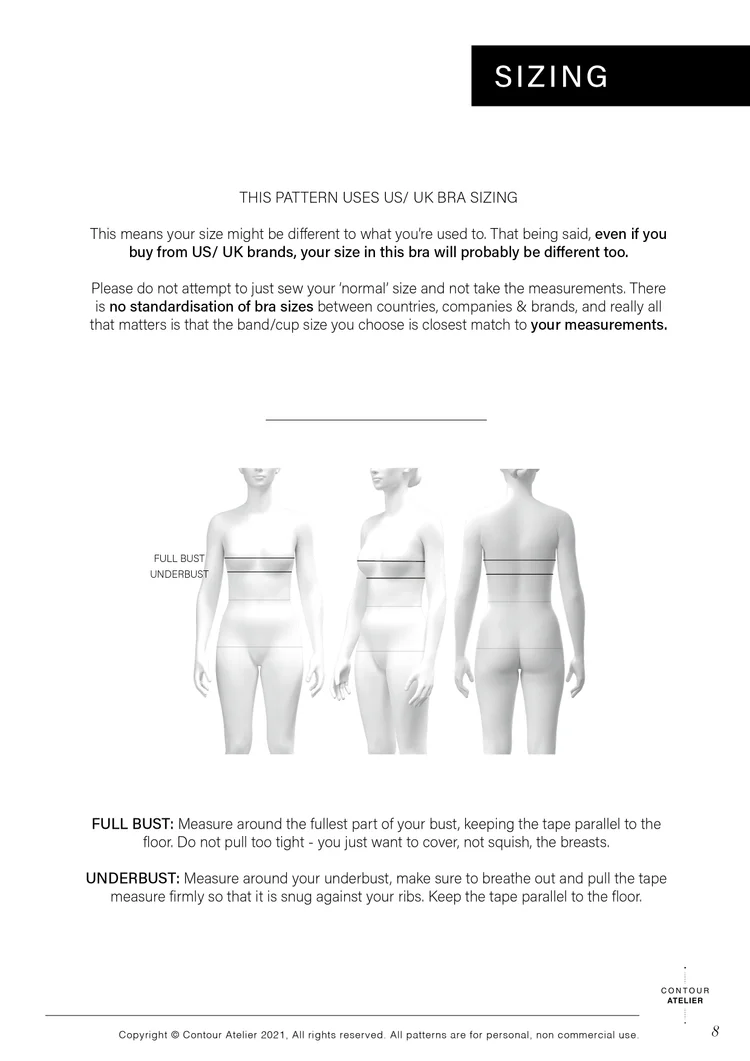Maida Vale Bra PDF Sewing Pattern - Sizes A - D — Contour Atelier