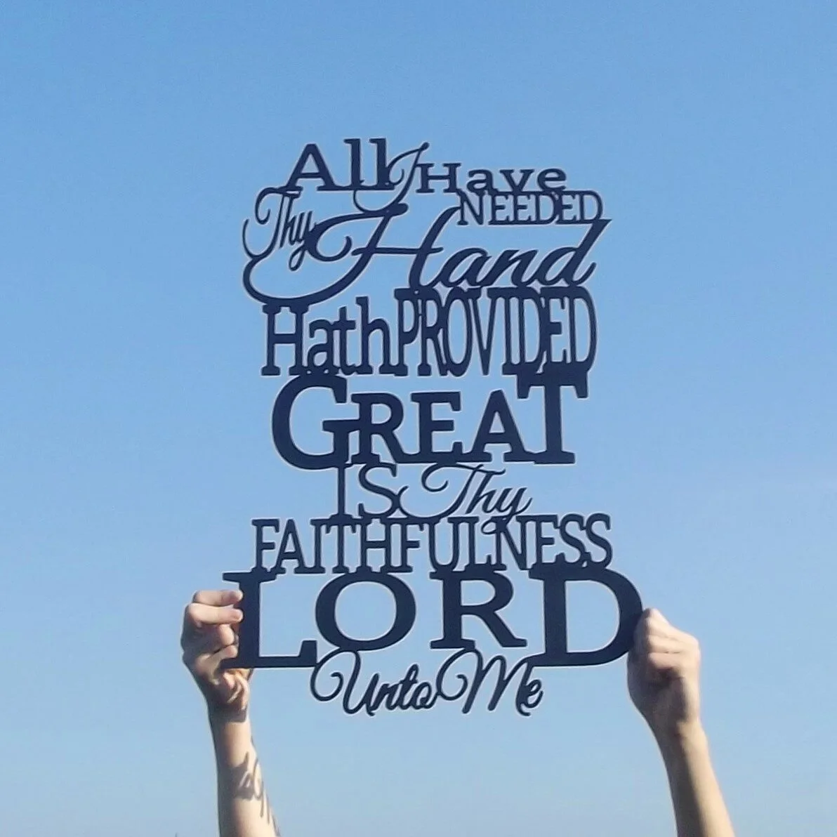 "Great is Thy Faithfulness" Heirloom Metal Word Art — Gen2Come Metals