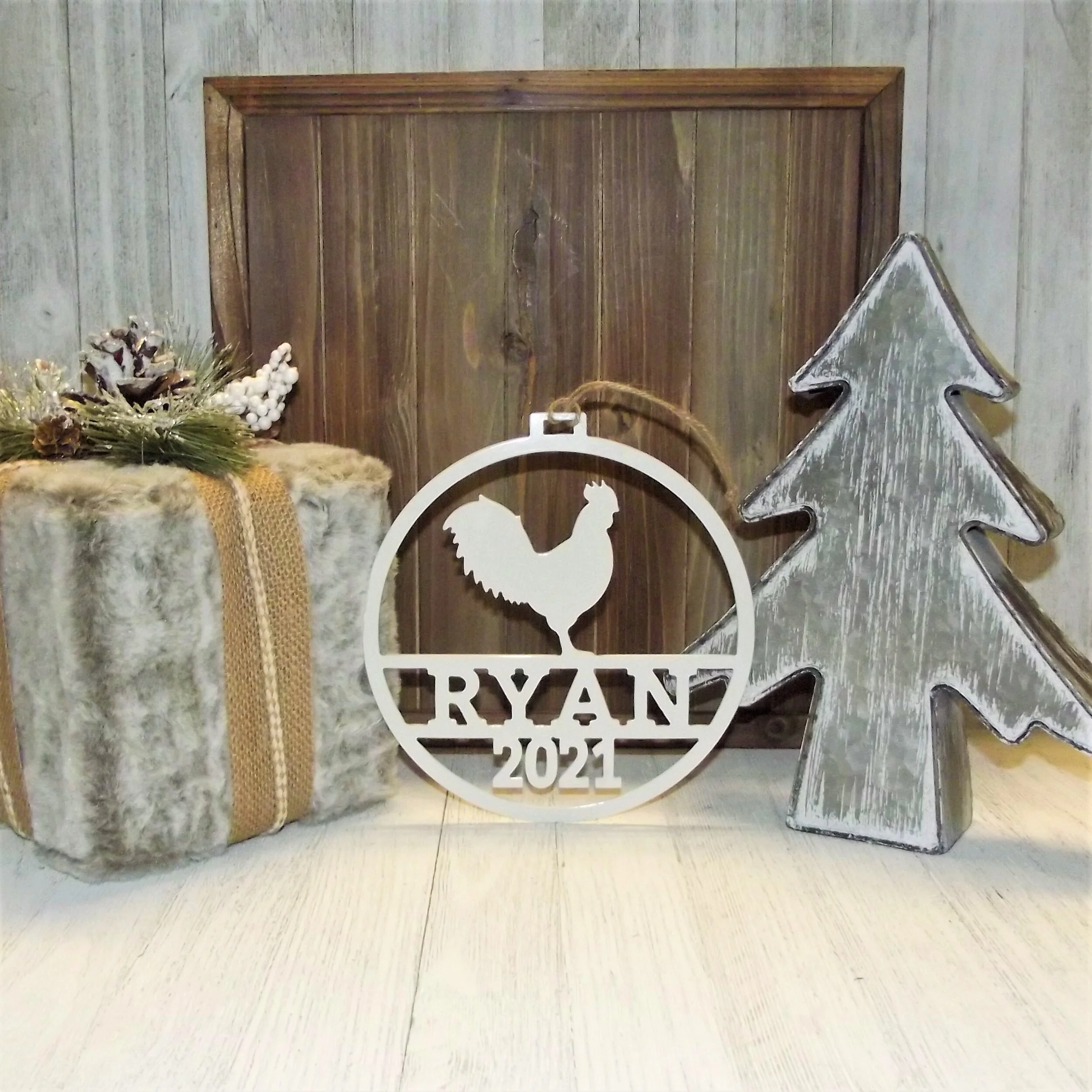 Farmhouse Rooster Heirloom Metal Ornament — Gen2Come Metals