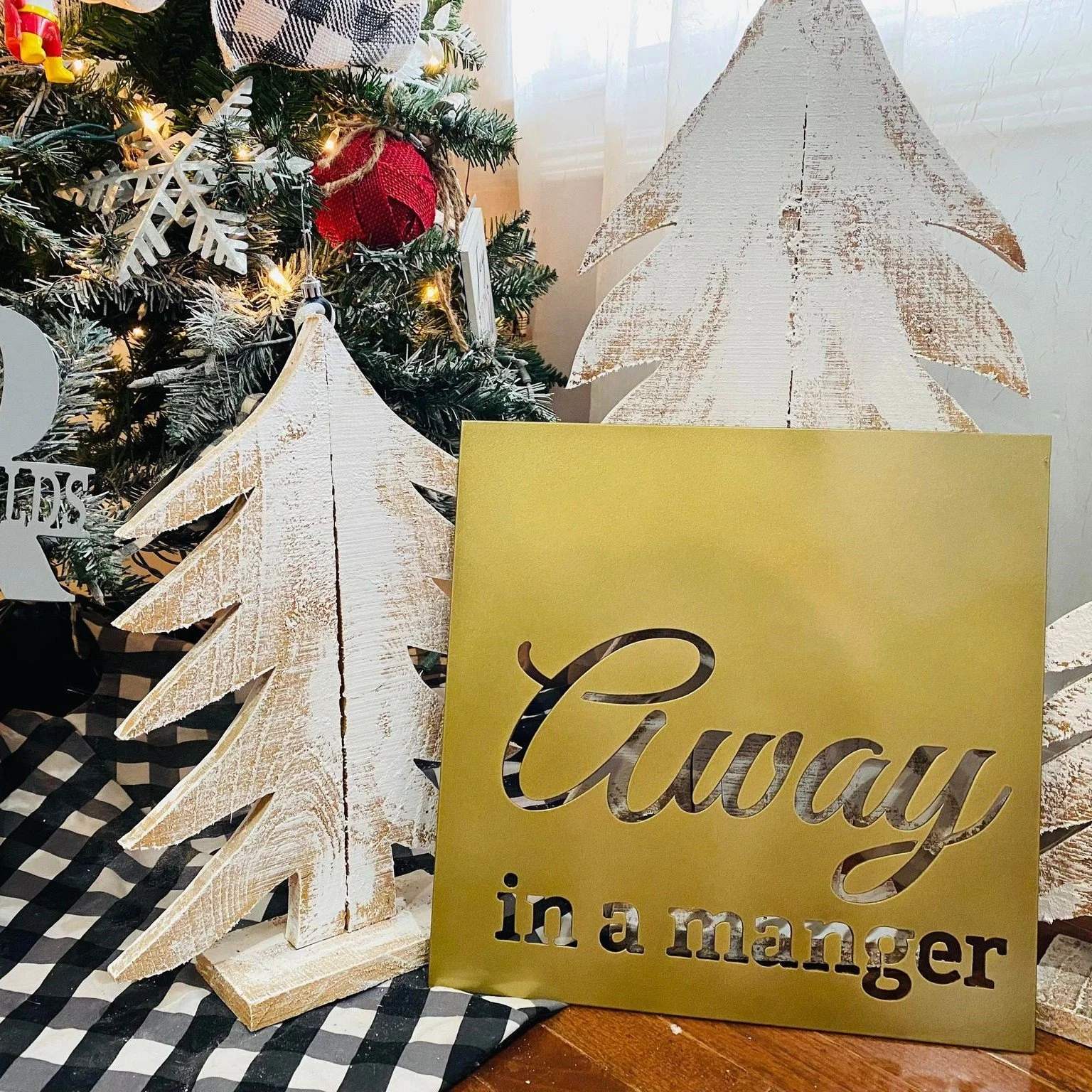Triple Snowflake Monogram Heirloom Metal Sign — Gen2Come Metals