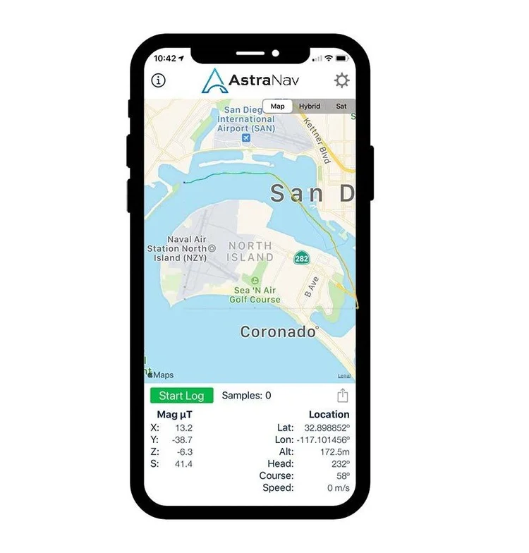 AstraNav M-GPS® navigation software powered by the Earth's magnetic field.