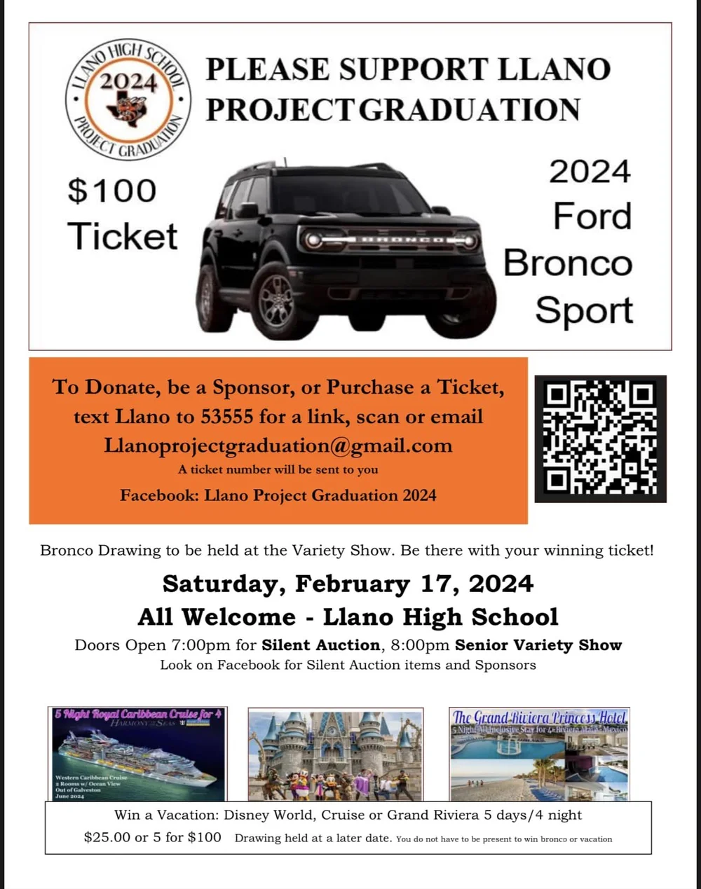 Project Graduation 2024 Ford Bronco Sport Raffle, silent Auction ...