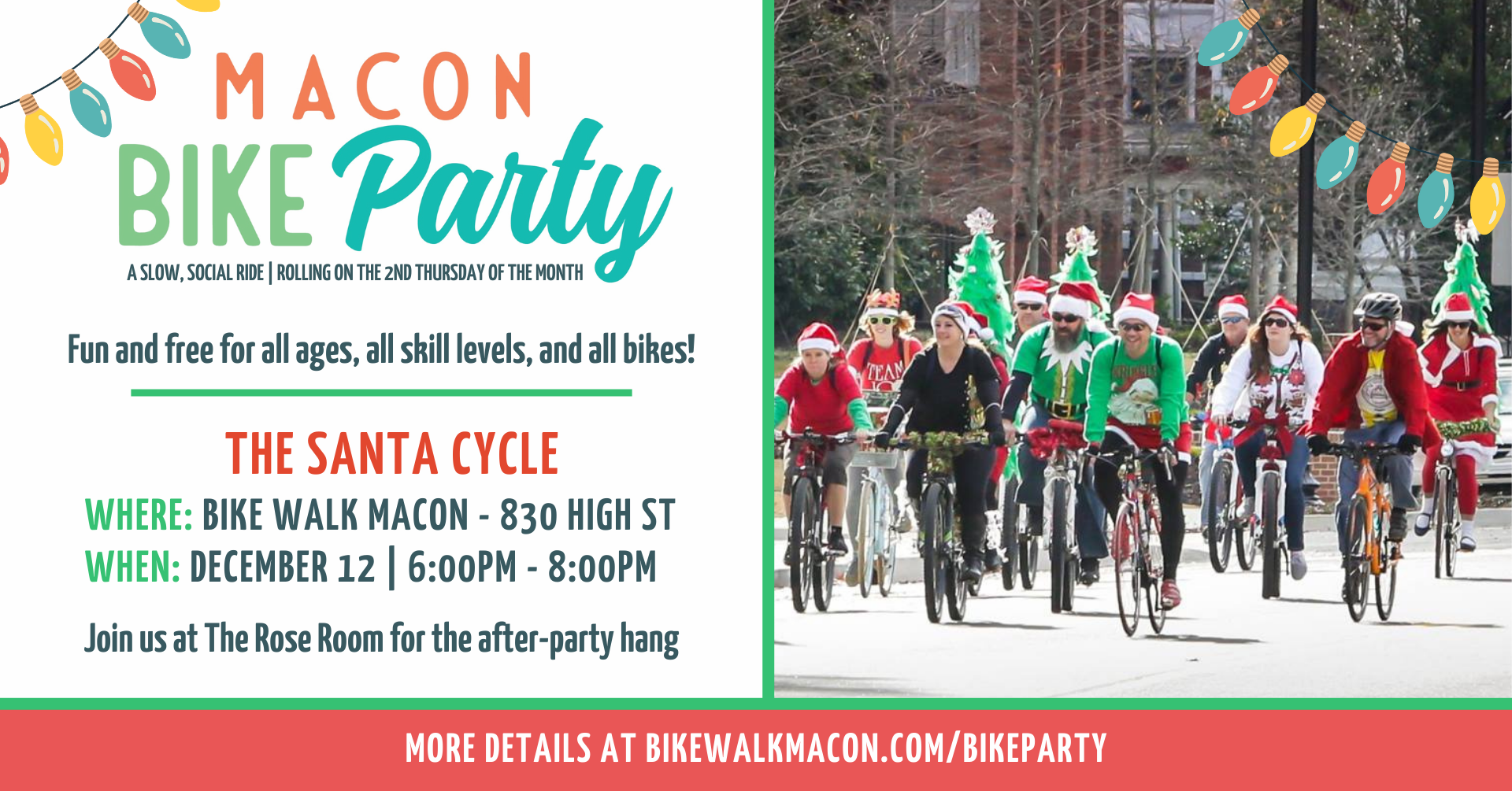 Macon Bike Party: Santa Cycle — Bike Walk Macon