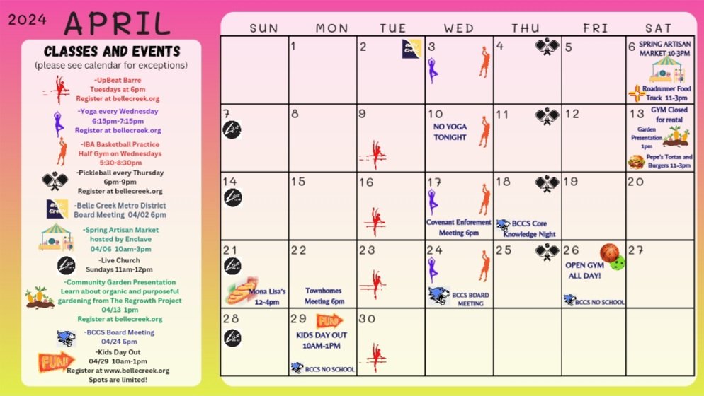 Community Events/Activities — Belle Creek