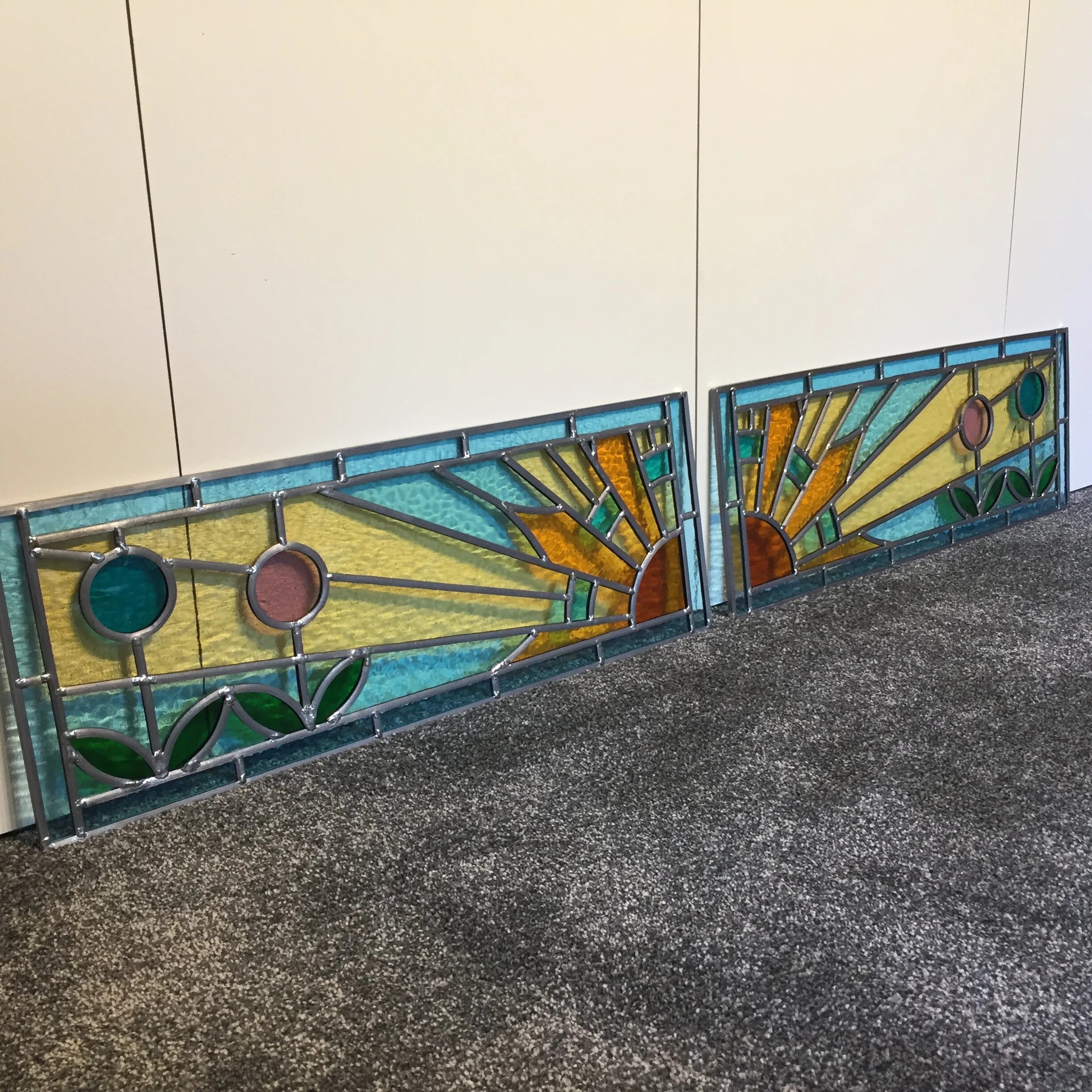 Art Deco Inspired Panoramic Window Panels, Norfolk — LUNA GLASSWORKS