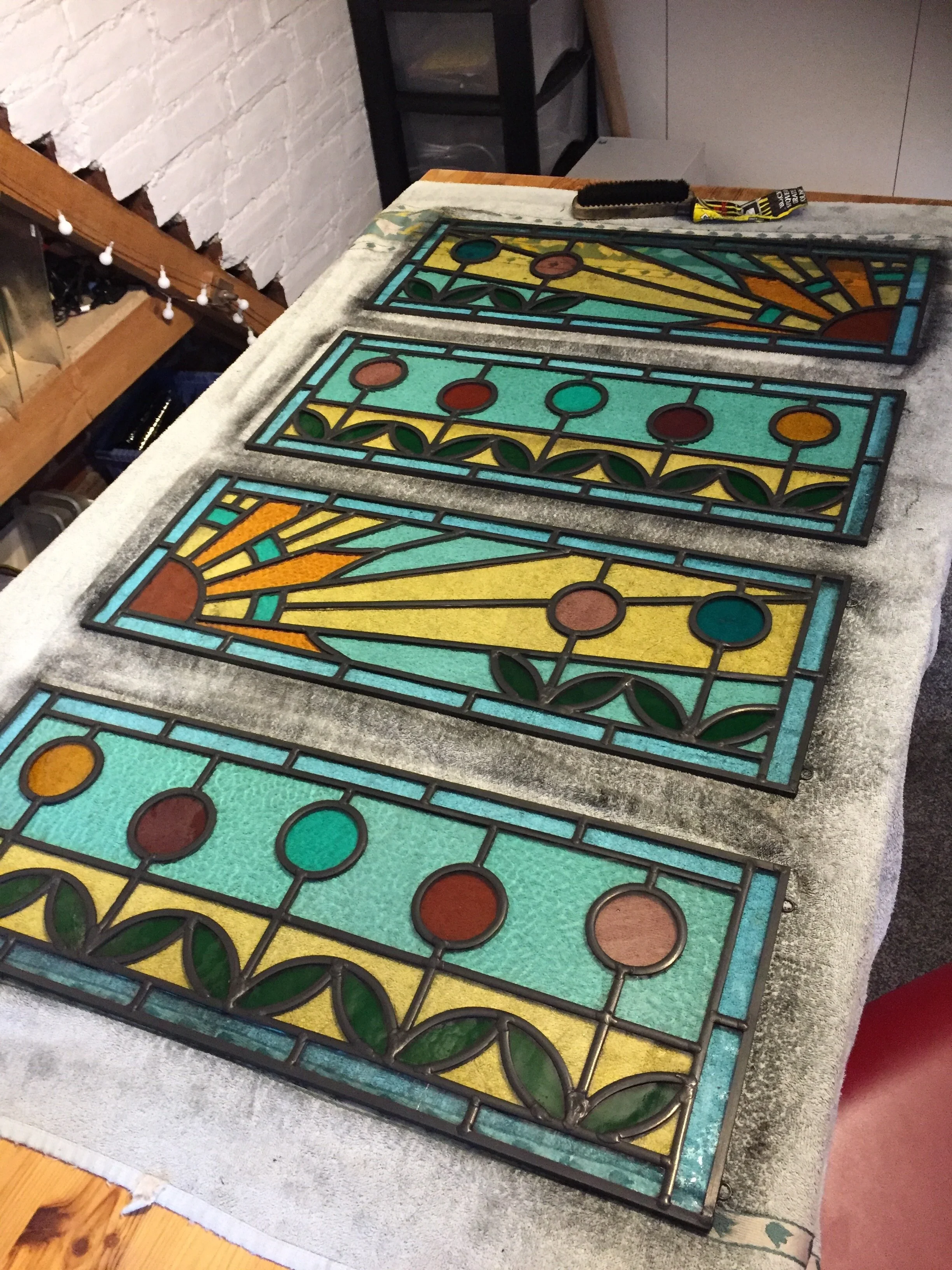 Art Deco Inspired Panoramic Window Panels, Norfolk — LUNA GLASSWORKS
