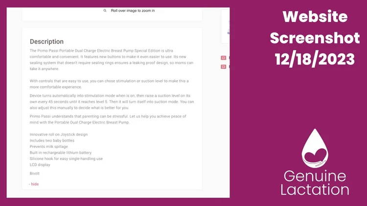 Primo Passi Pump Review — Genuine Lactation