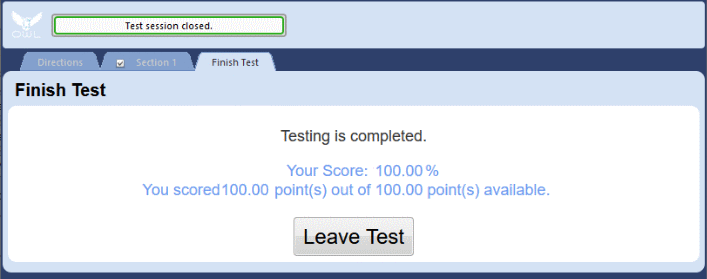 OWL Test Building Help | Sections, Items, Randomize, Points, Feedback ...