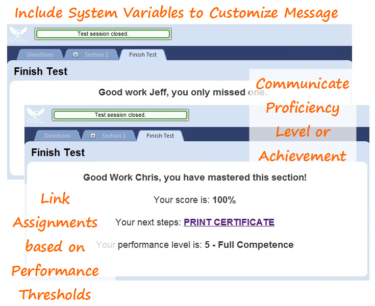 OWL Flight Path Help | Dynamic Test Feedback, Assignment Linking — OWL ...