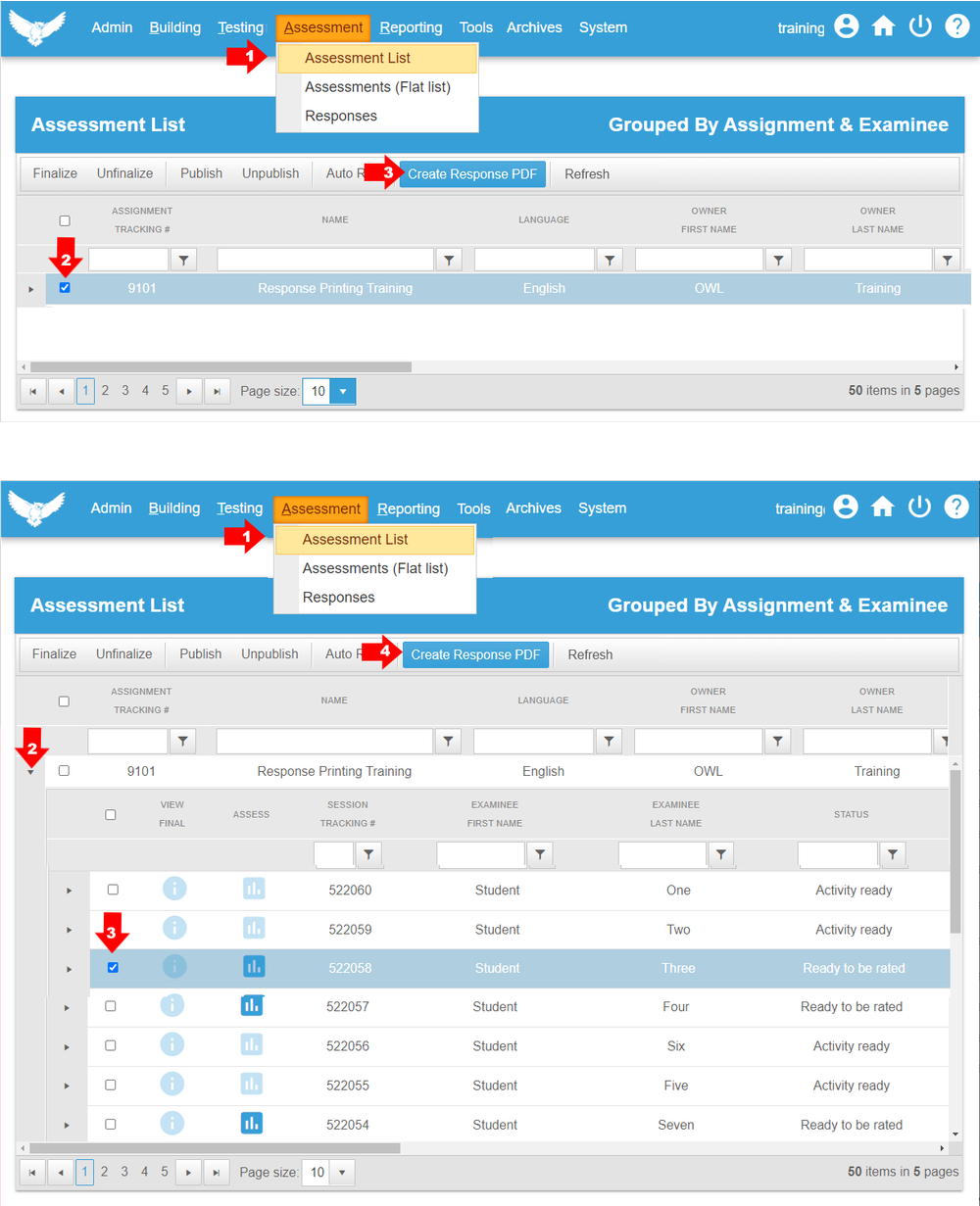 OWL Tools Menu Help | Imports, Exports, Copies, Enrollments, Portfolios ...