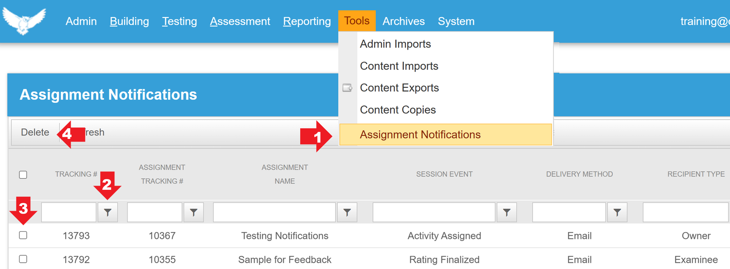 OWL Tools Menu Help | Imports, Exports, Copies, Enrollments, Portfolios ...
