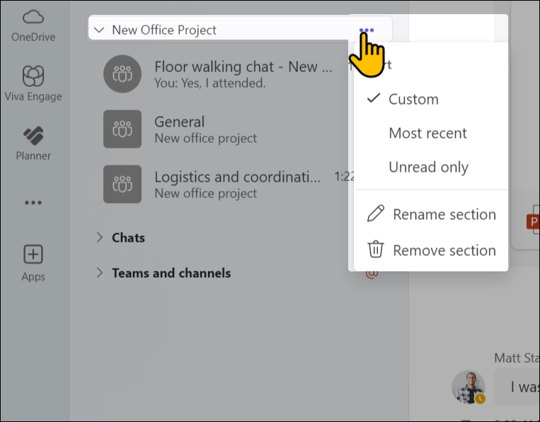 Organise new Teams combined chats and channels — Modern Work Mentor
