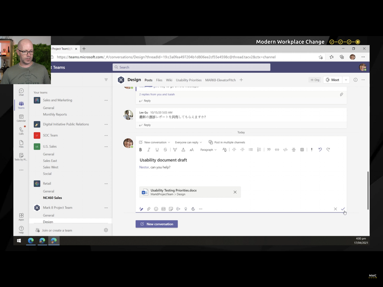 Start a conversation about a document in Microsoft Teams — Modern Work ...