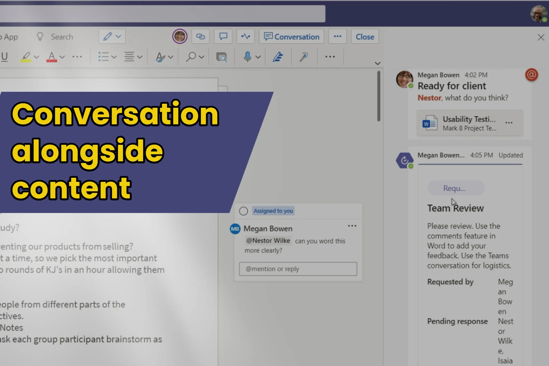Start a conversation about a document in Microsoft Teams — Modern Work ...