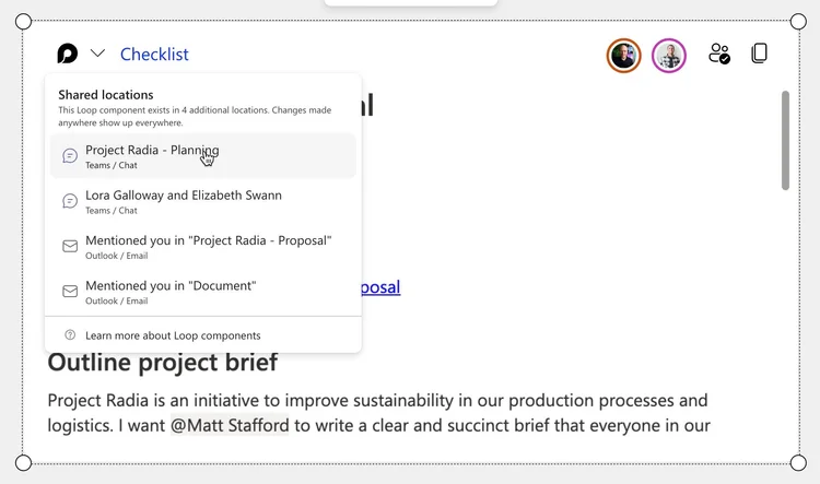 Microsoft Loop components in Word Online and Microsoft Whiteboard ...