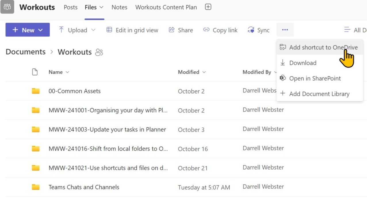 Use OneDrive shortcuts and files on demand — Modern Work Mentor