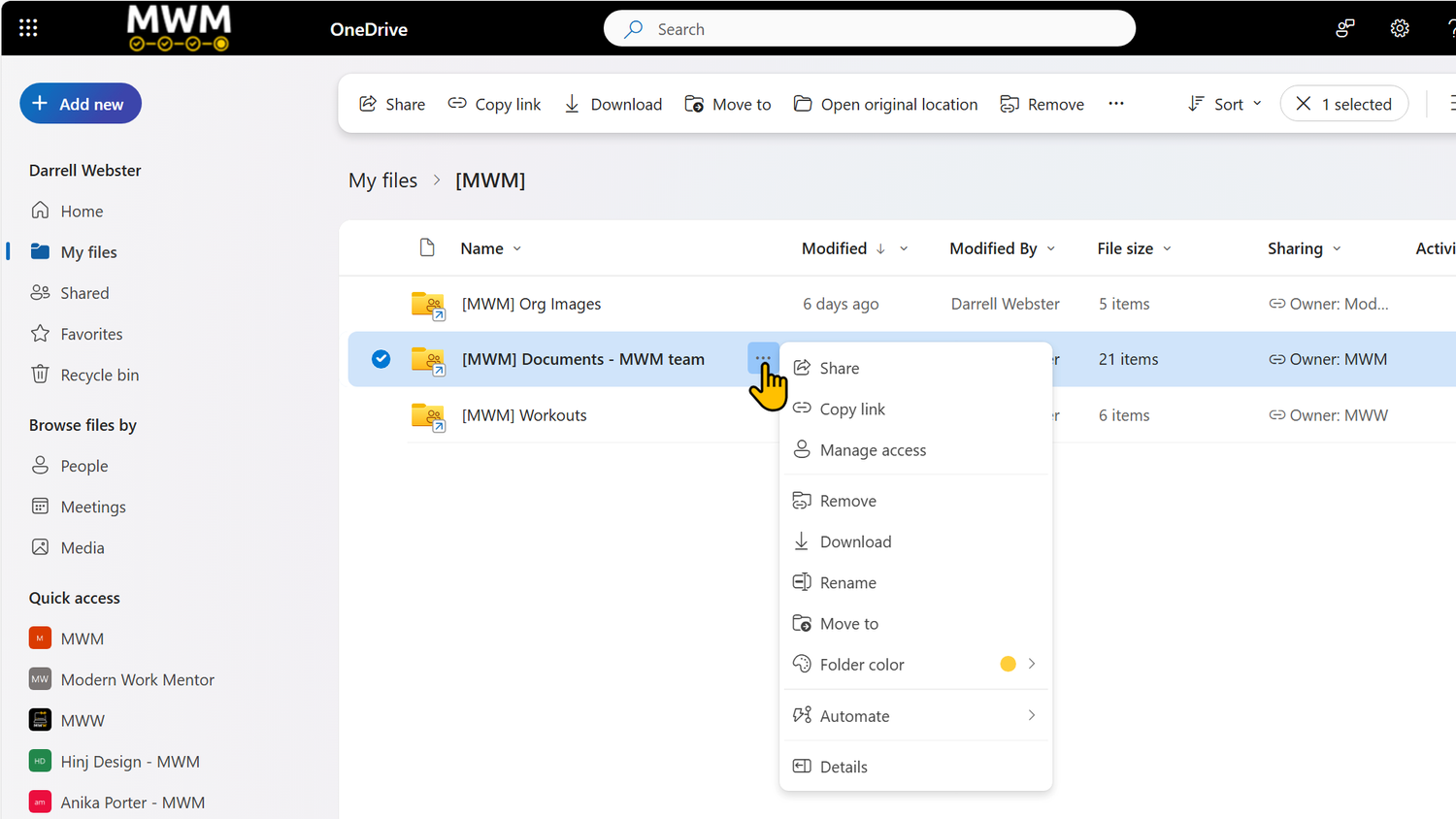 Use OneDrive shortcuts and files on demand — Modern Work Mentor