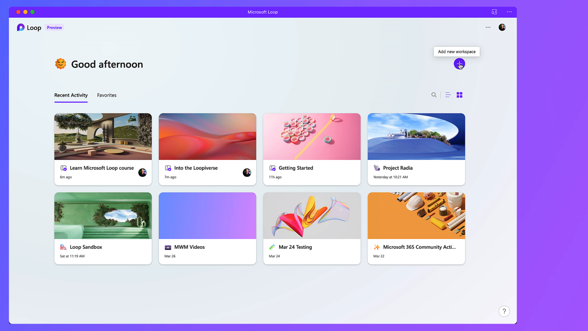 Creating a Loop workspace — Modern Work Mentor