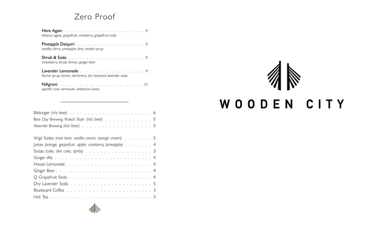 Menus — WOODEN CITY TACOMA