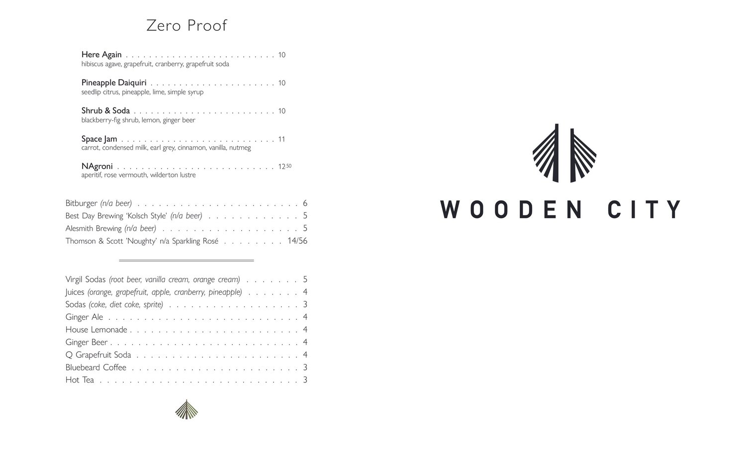 Menus — WOODEN CITY TACOMA