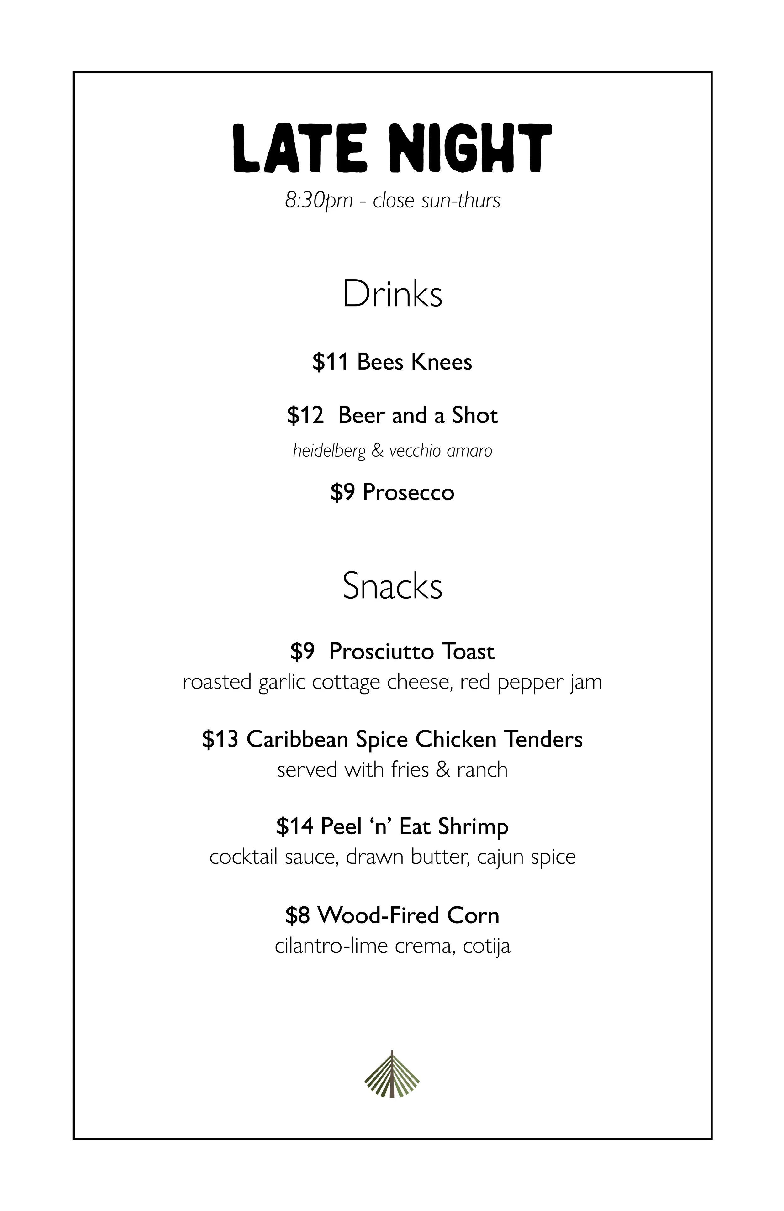 Menus — WOODEN CITY TACOMA
