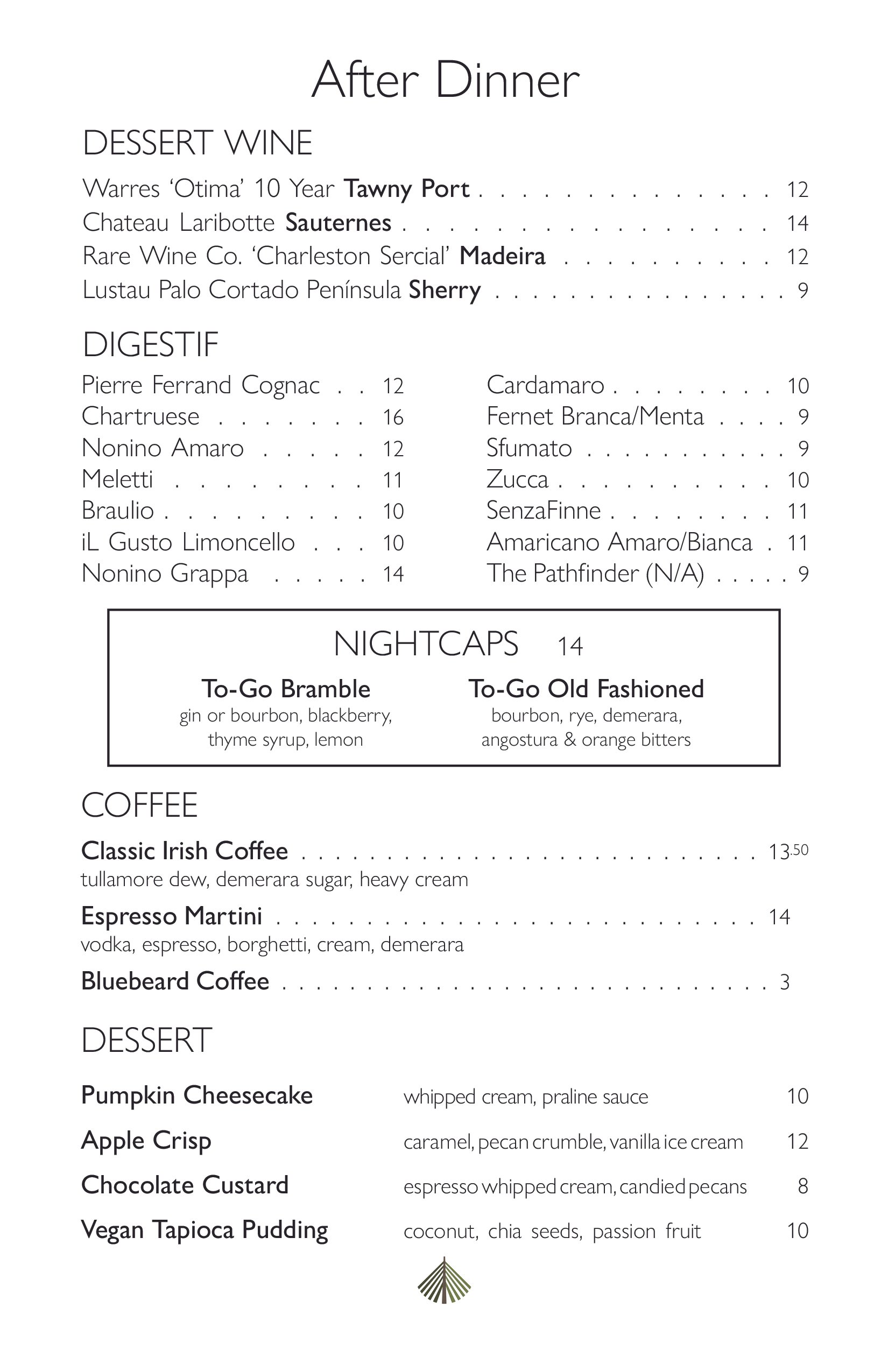 Menus — WOODEN CITY TACOMA