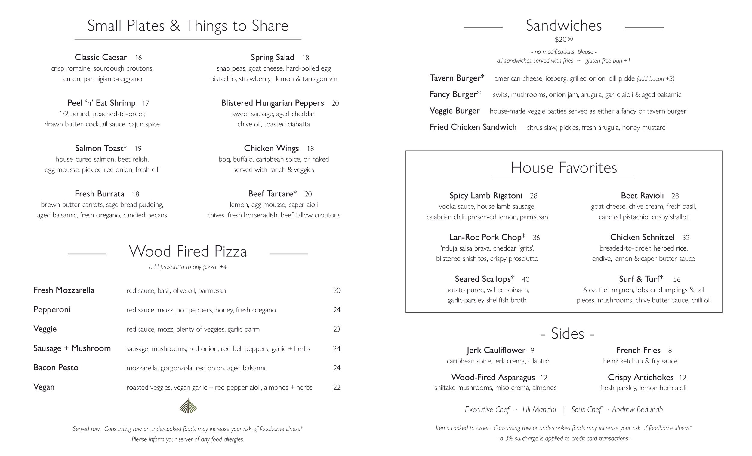 Menus — WOODEN CITY TACOMA