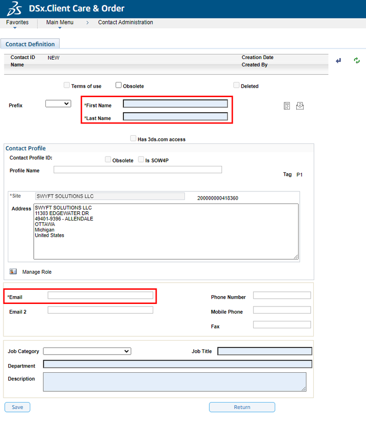 How to Manage Contacts in DSx.Client Care & Order - SWYFT Solutions