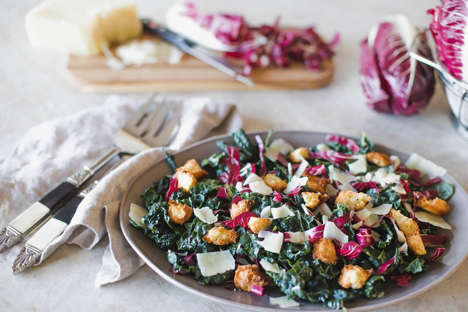 Treviso & Tuscan Kale Caesar Salad — J. Marchini Farms