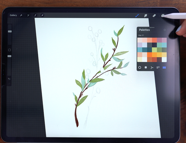 Paint Realistic Gouache Botanical in Procreate — wooly pronto