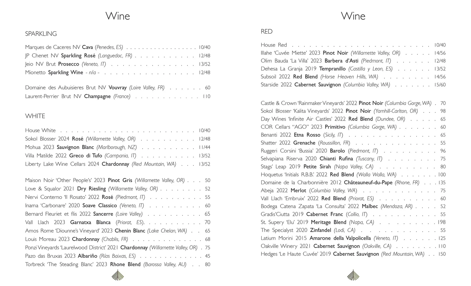Menus — WOODEN CITY SPOKANE