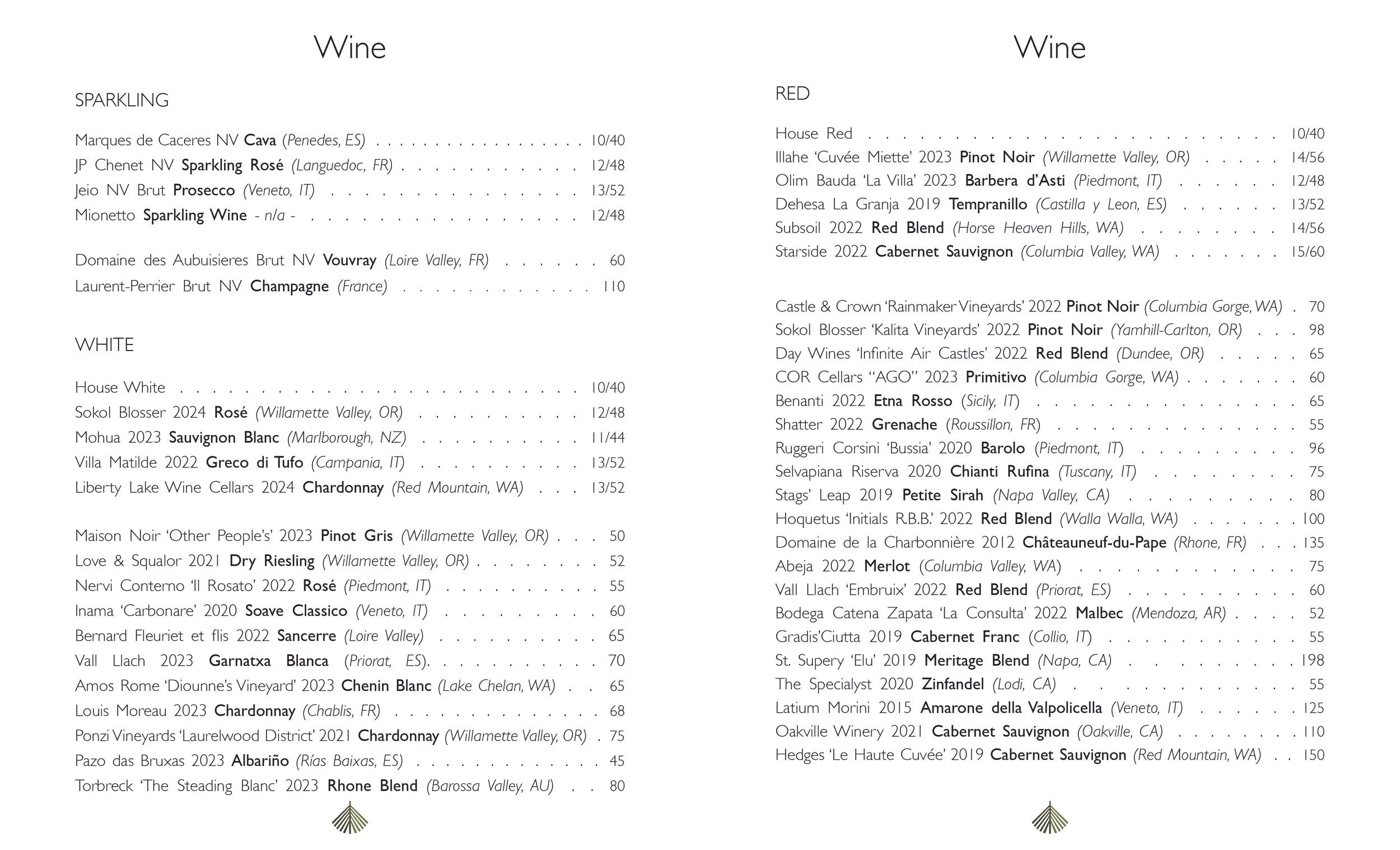 Menus — WOODEN CITY SPOKANE