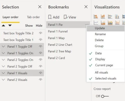 Power BI Buttons and Toggles, Multiple toggle panels on one page | Peak ...