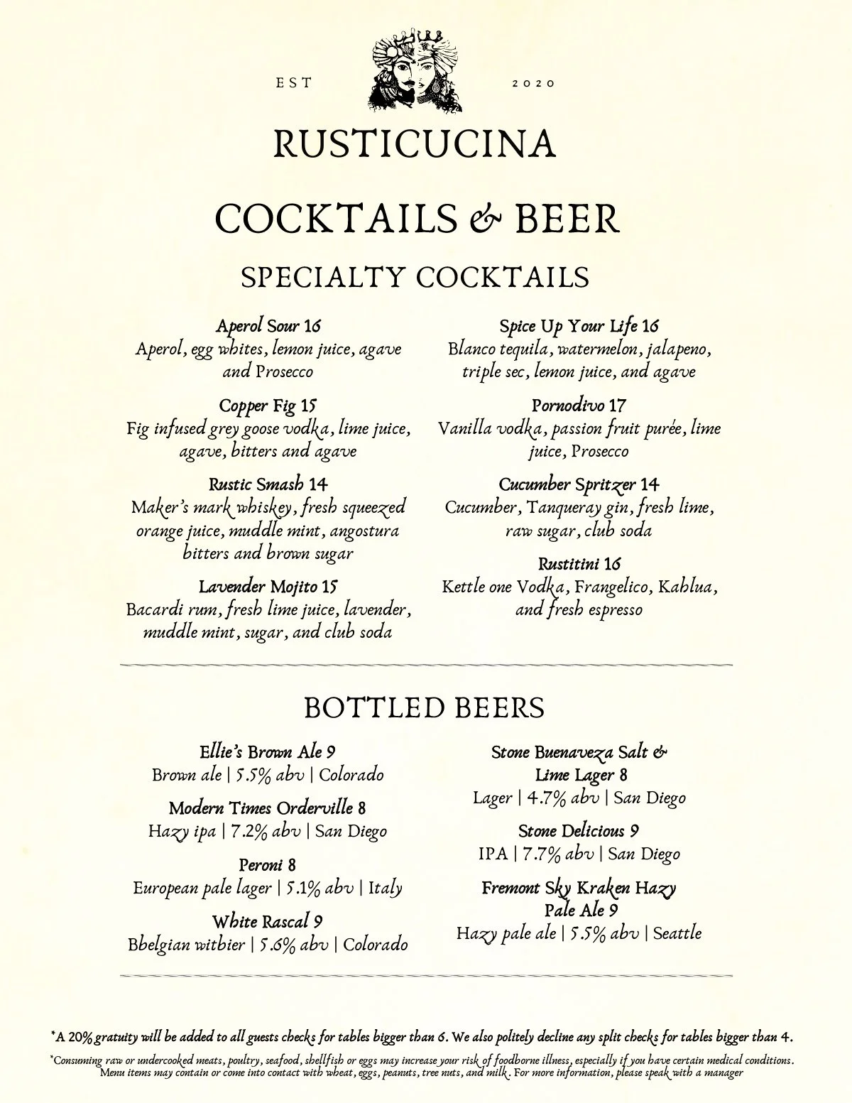 Menu — Rusticucina