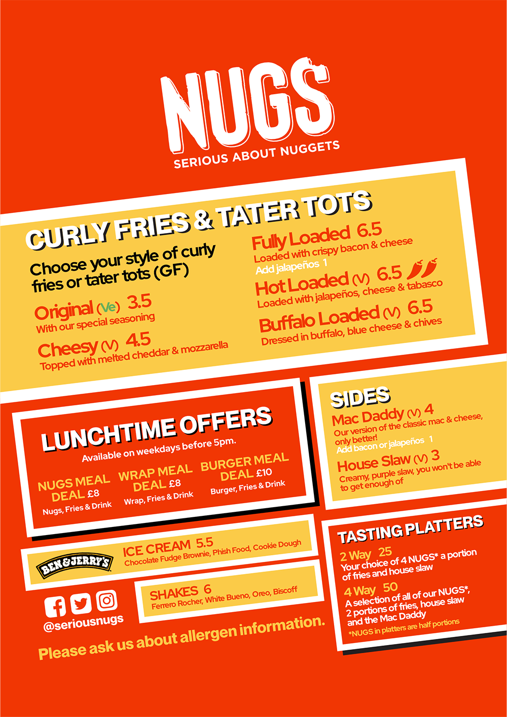 Menu — NUGS - Serious Nugs - UK's first street food pop-up dedicated to ...