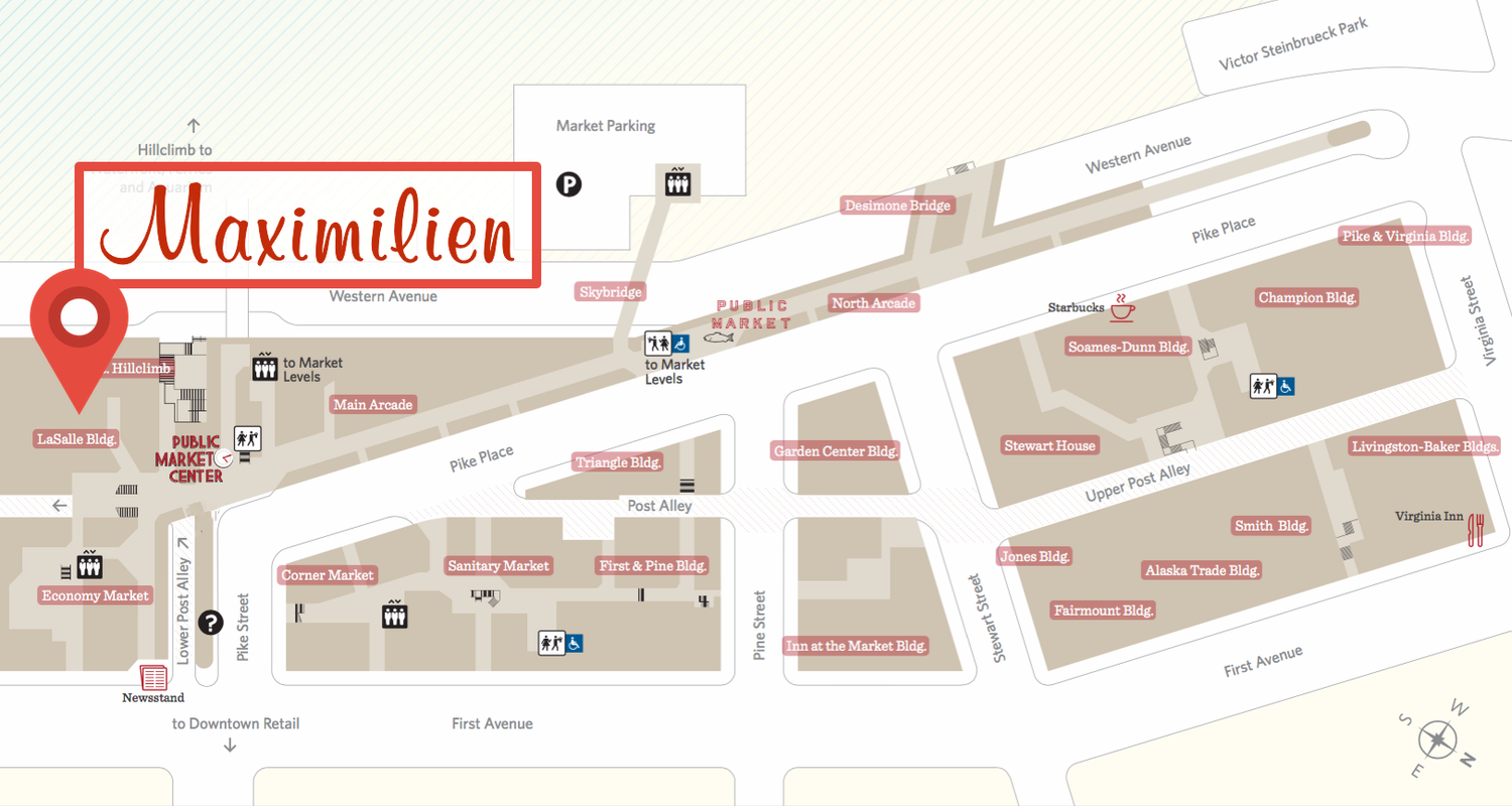 Location — Maximilien - French Romantic Restaurant - Pike Place Market ...