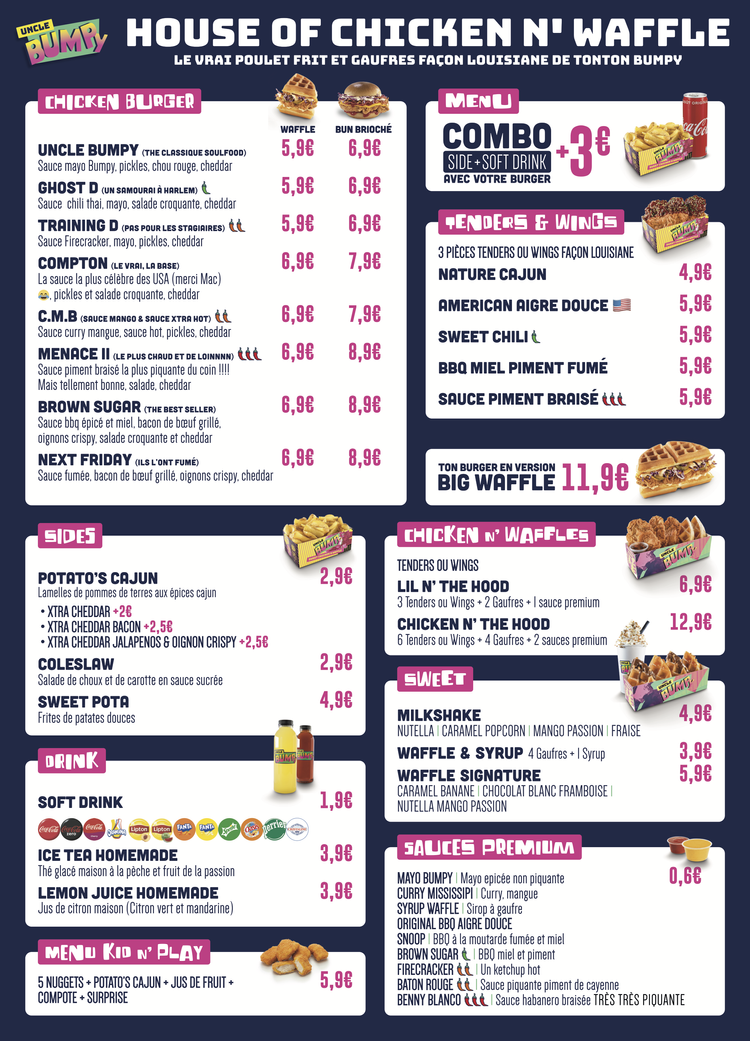 Uncle Bumpy — Menu