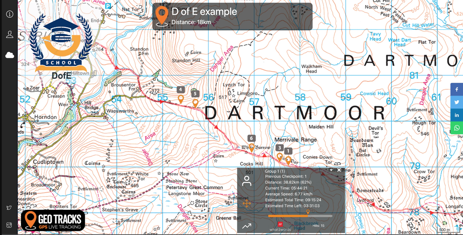 DofE Tracking — Geo Tracks Live GPS Tracking
