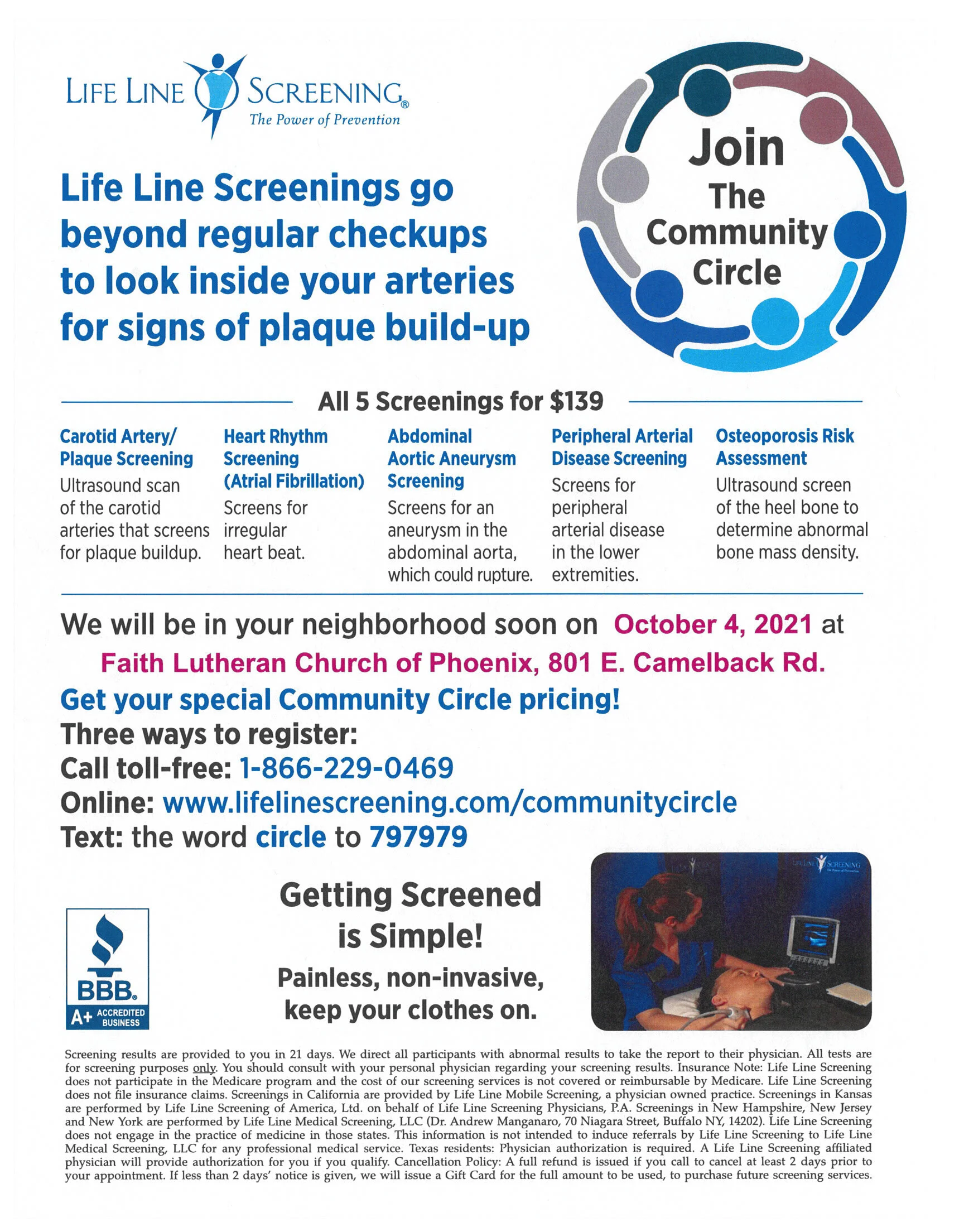 Life Line Screening Event — Faith Evangelical Lutheran Church Phoenix