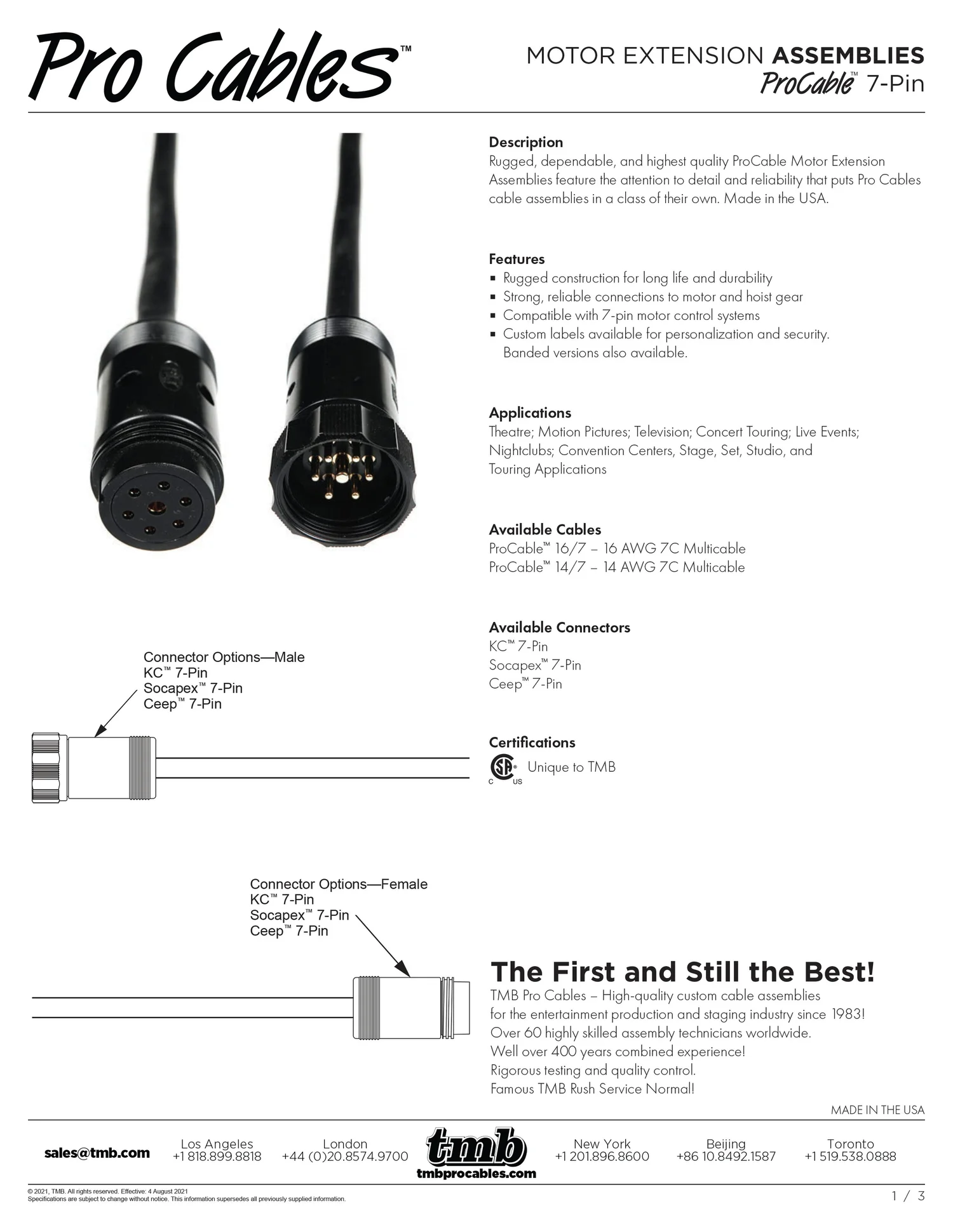 7 Pin Motor — TMB Pro Cables