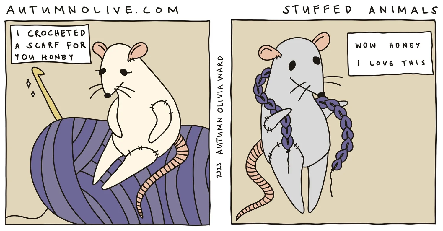 stuffed animals comic ♡ — autumn olive crochet