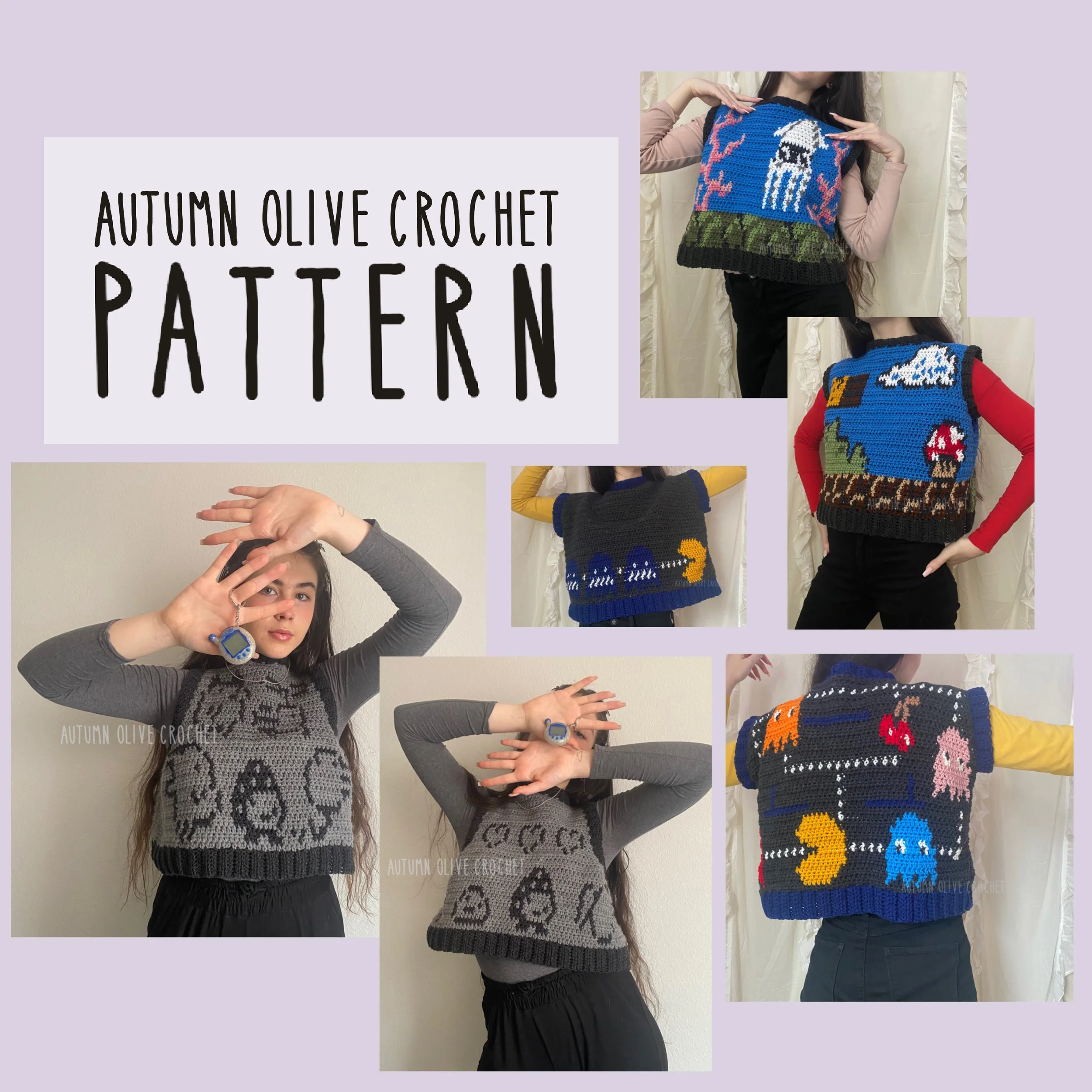 y2k one strap top ♡ — autumn olive crochet