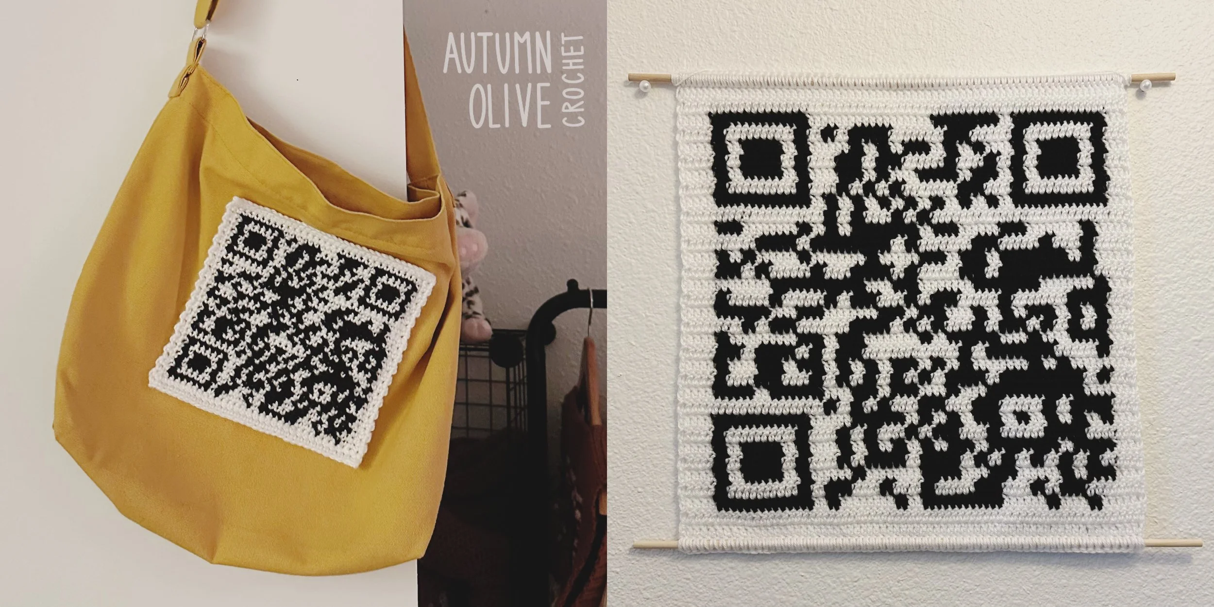 crocheted QR code ♡ — autumn olive crochet