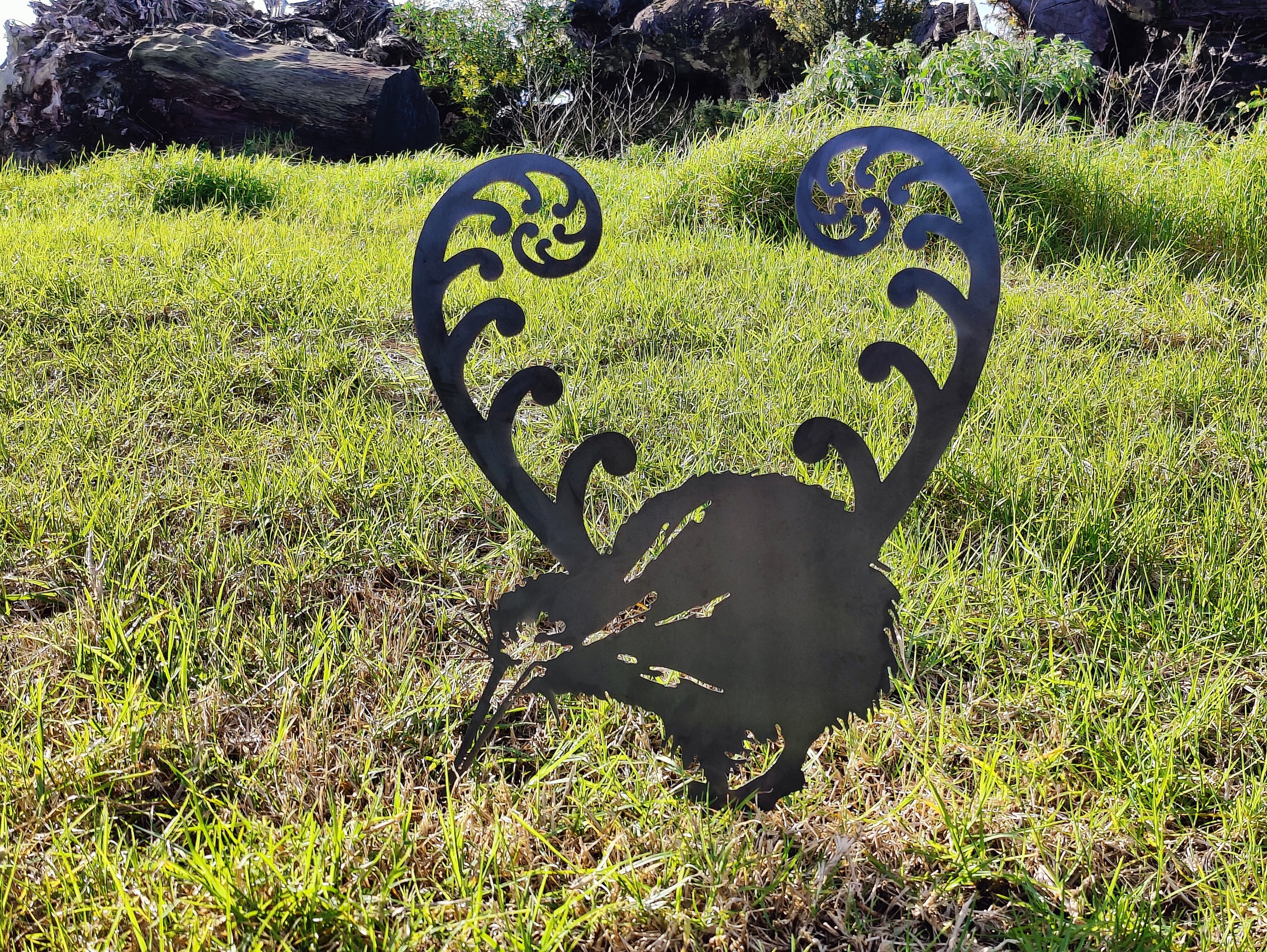 Set of 3 Piwakawaka (Fantails) on Koru — Steel Art NZ