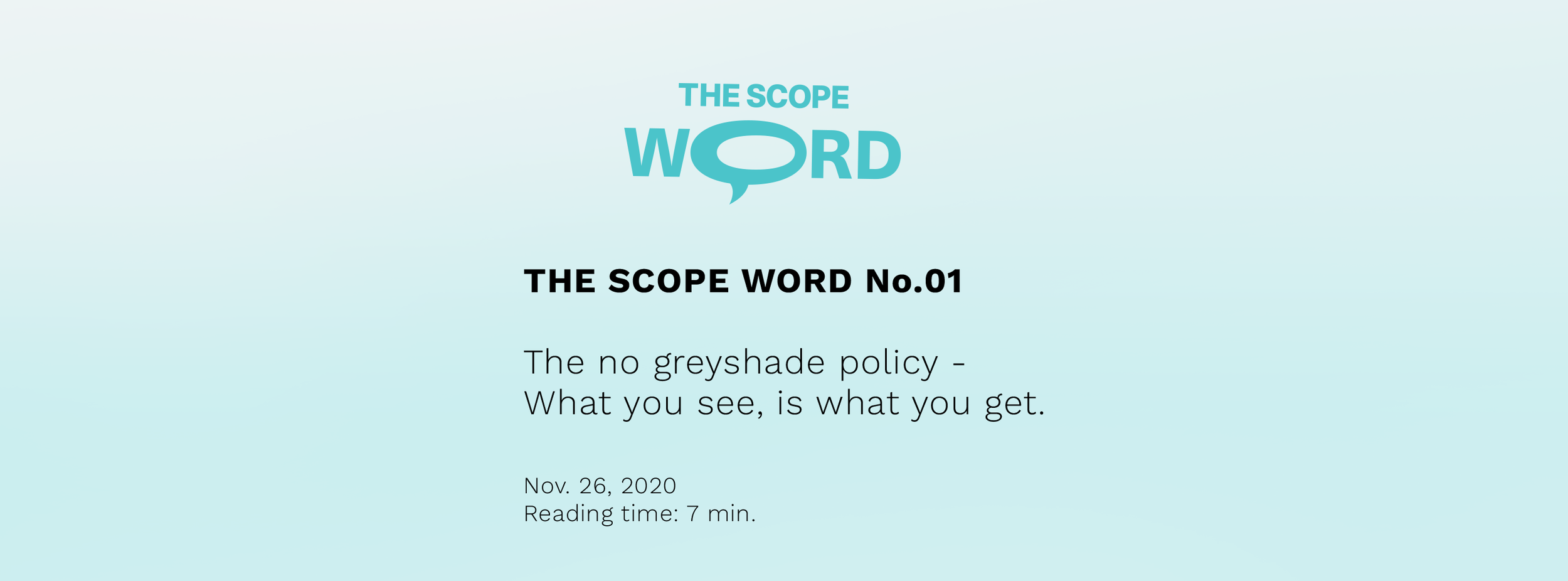 TheScope.studio — THE SCOPE WORD No. 01