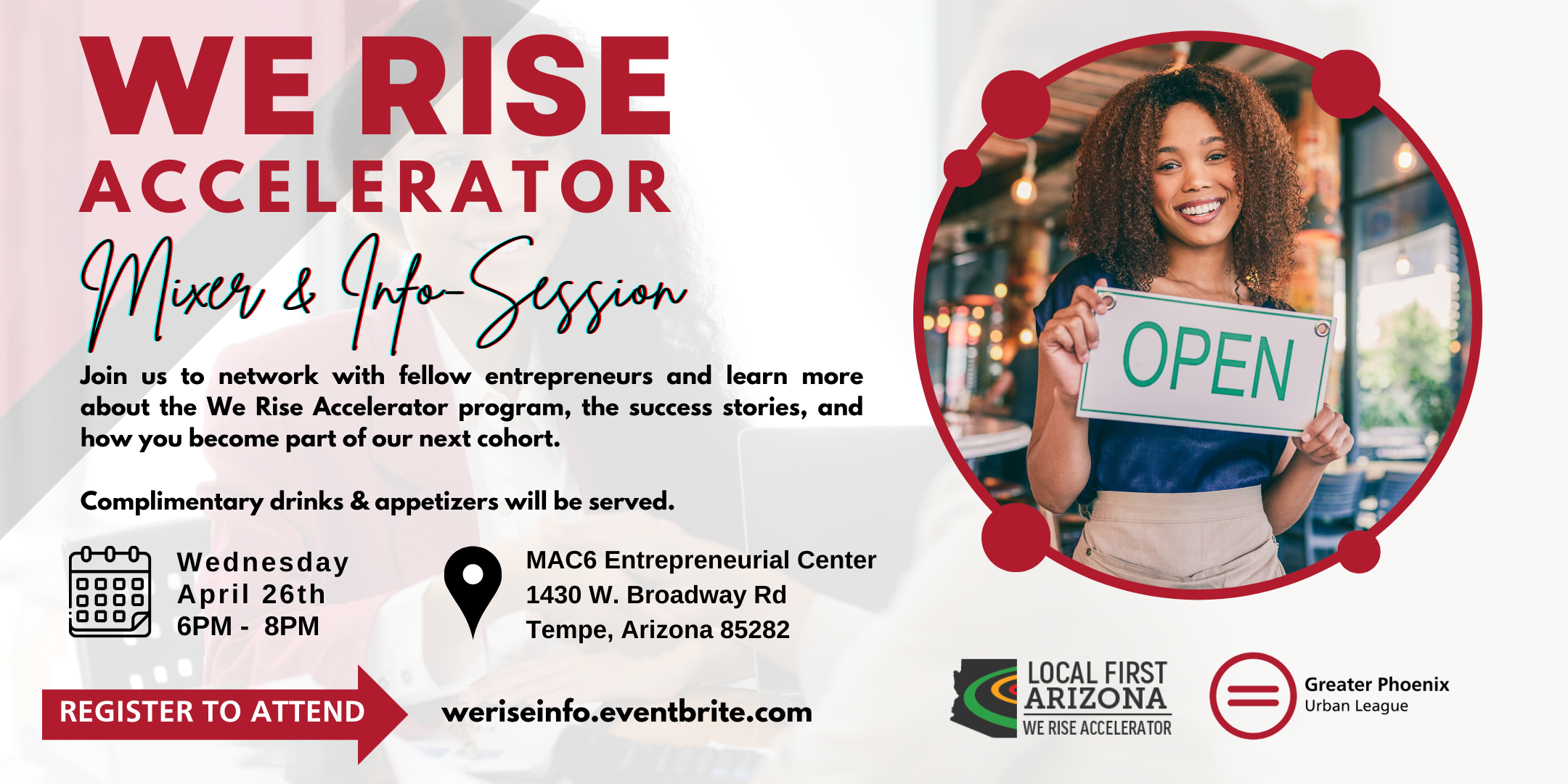 We Rise Accelerator Mixer & Info Session - Phoenix — Local First Arizona