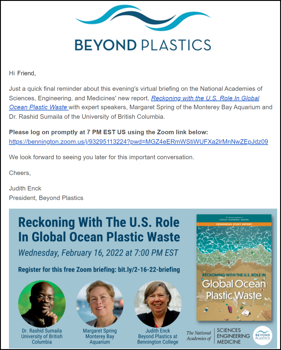 HOW TO HOST A PANEL EVENT — Beyond Plastics - Working To End Single-Use ...