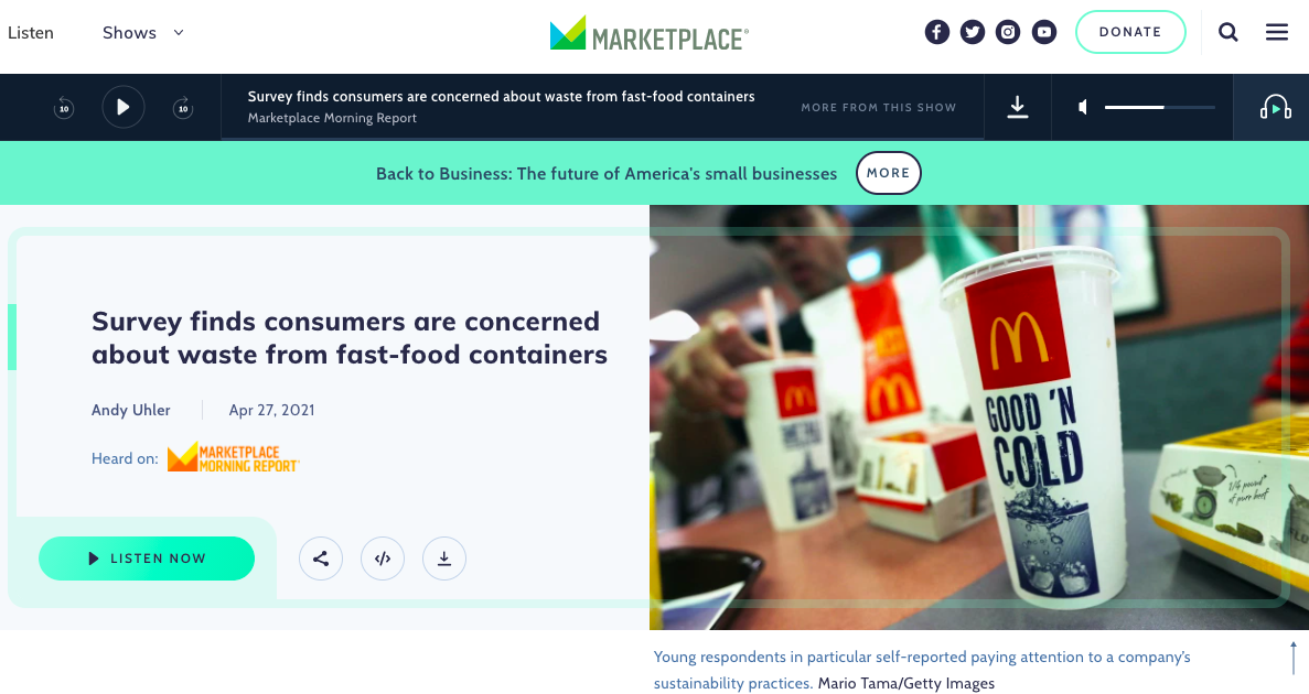 Survey finds consumers are concerned about waste from fast-food ...