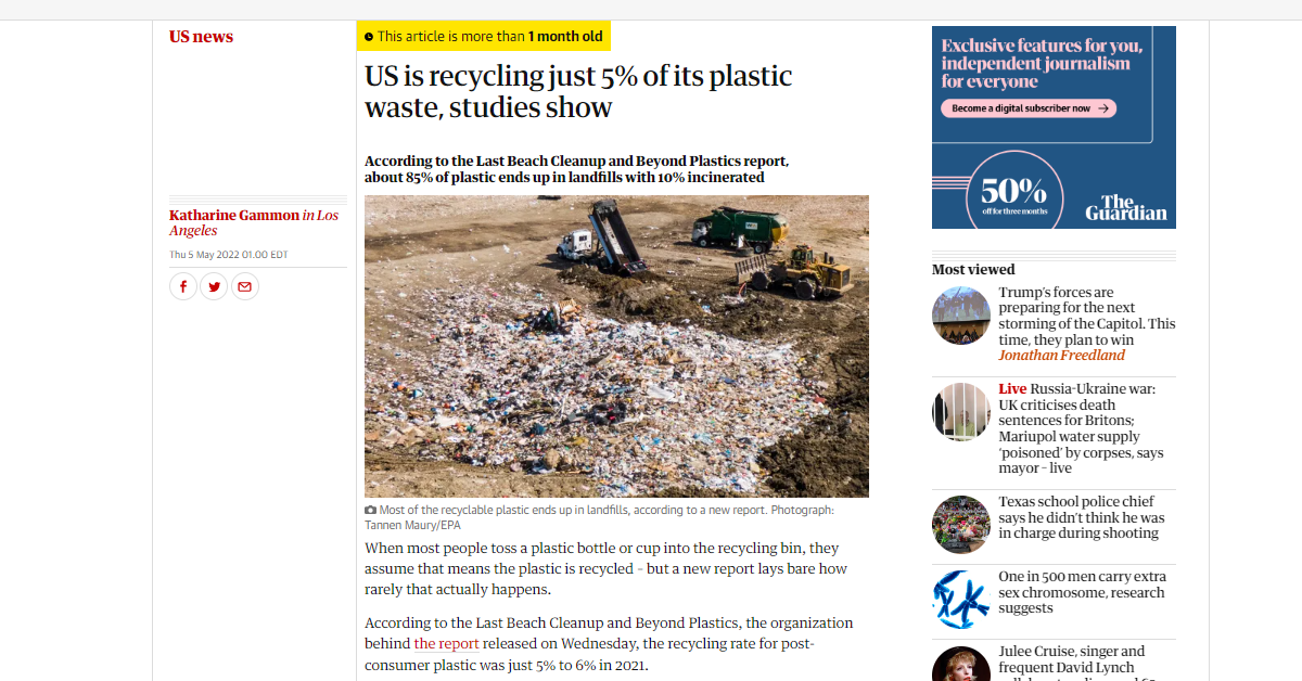 Us Is Recycling Just 5% Of Its Plastic Waste, Studies Show — Beyond ...