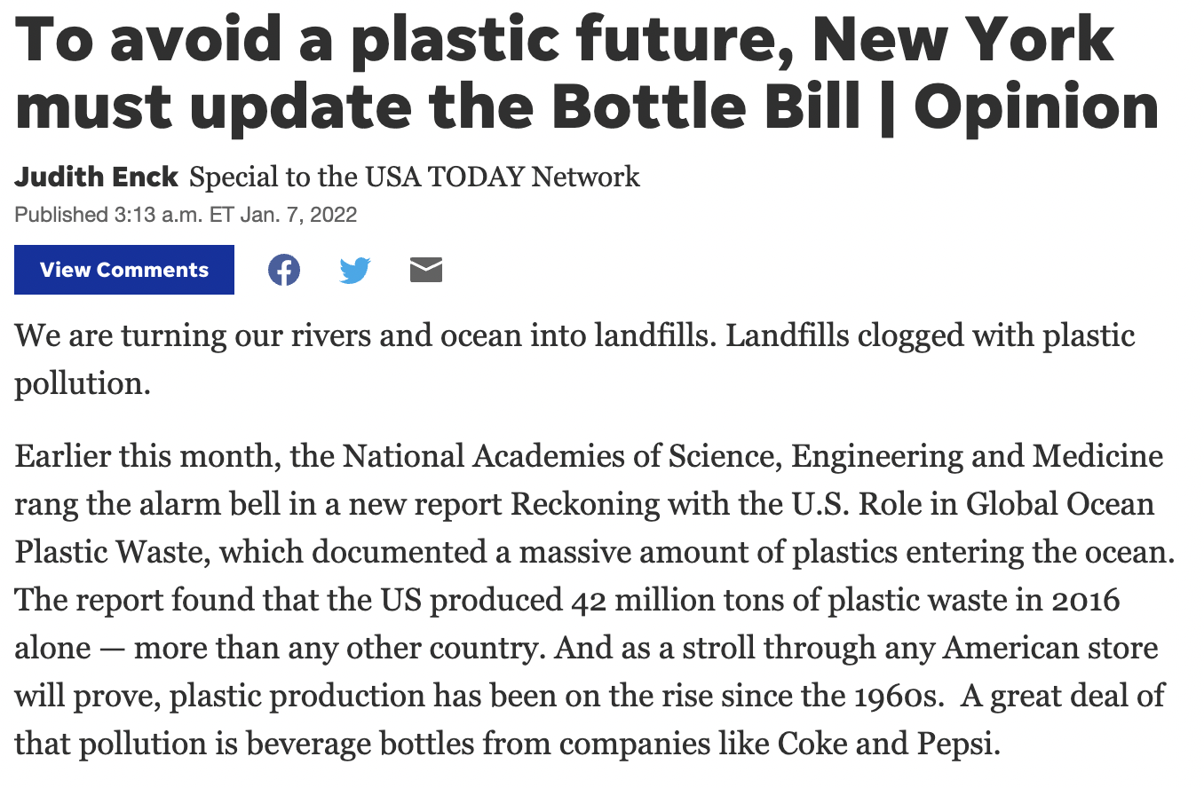 To Avoid A Plastic Future, New York Must Update The Bottle Bill ...